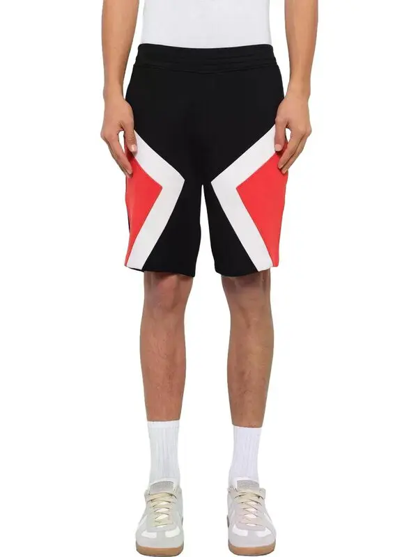 Neil Barrett Colour-block Knit Shorts - Black