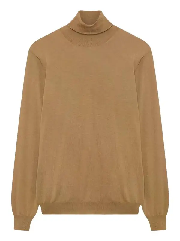 LARDINI Wool Turtleneck Sweater - Brown