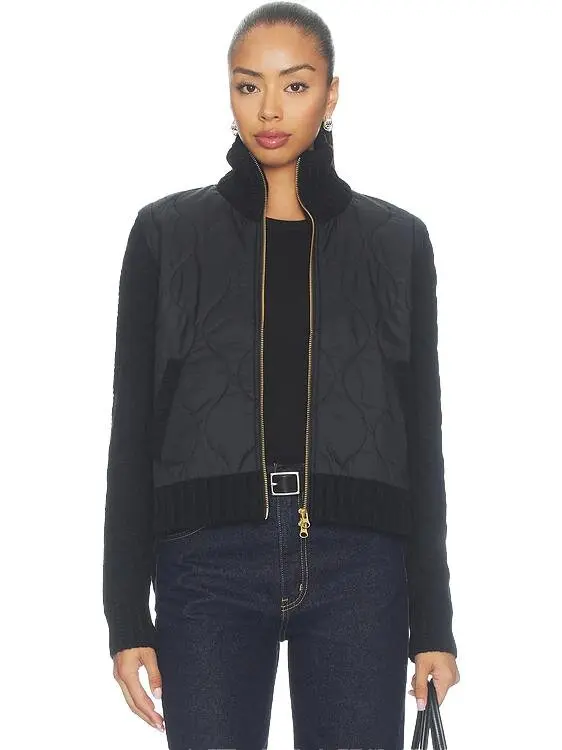 Veronica Beard Patra Mixed Media Jacket In . Also - Black