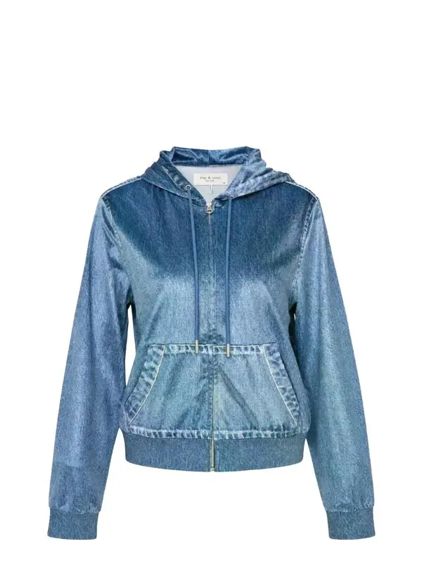 Rag & Bone Miramar Velvet Hoodie - Blue