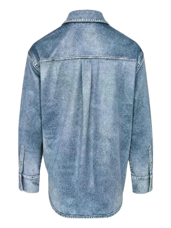 Rag & Bone Miramar Velvet Long-sleeve Shirt - Blue