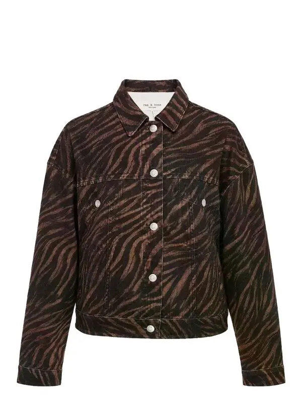 Rag & Bone Zebra-print Denim Jacket - Brown