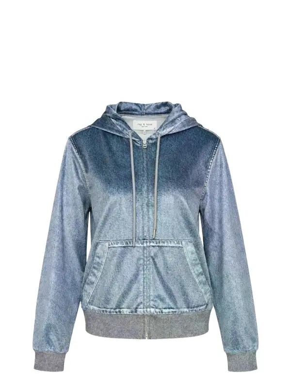 Rag & Bone Miramar Velvet Hoodie - Blue