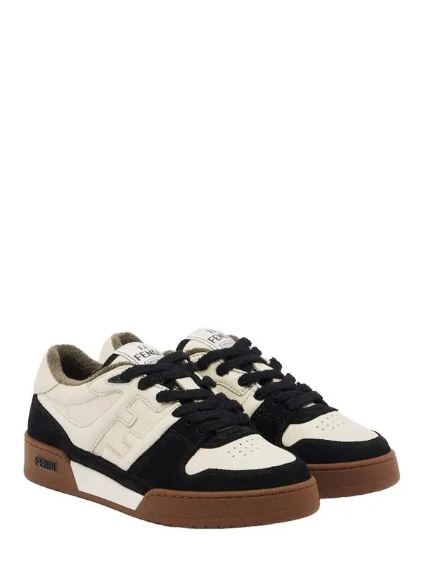 Fendi Match Leather Sneakers - Black