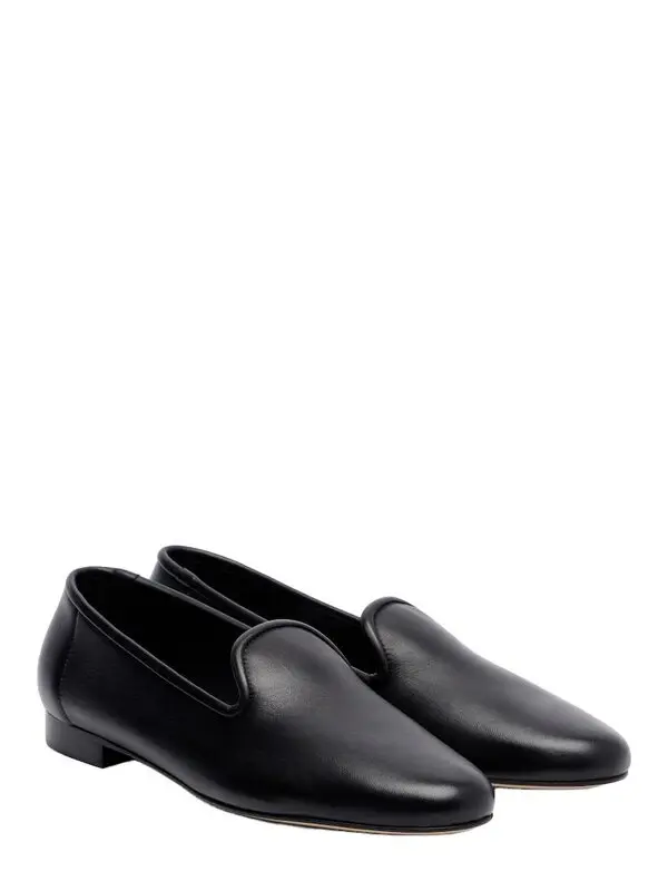 TOTEME Leather Loafers - Black