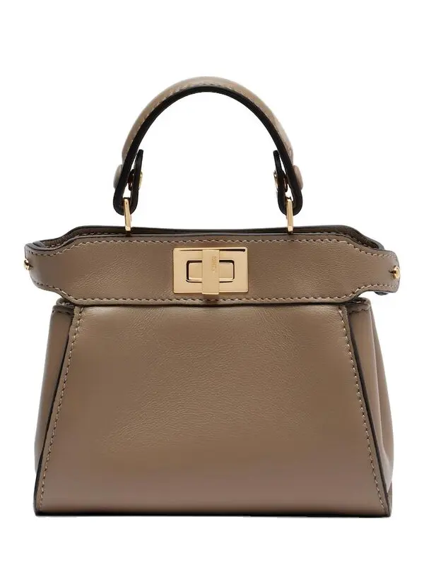 Fendi Peekaboo® Nano Leather Top-handle Bag - Beige