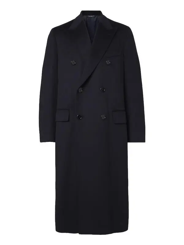 Dolce & Gabbana Double-breasted Virgin Wool Coat - Blue