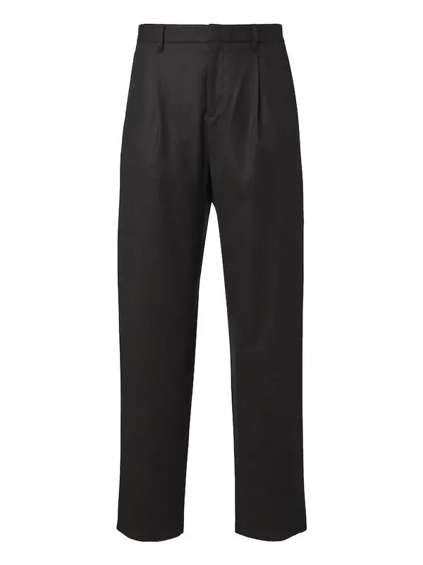 Agnona Wool Pleated Straight Pants - Grey