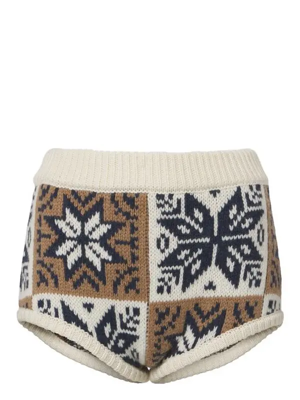 Magda Butrym Jacquard Wool And Cashmere Shorts - Multicoloured