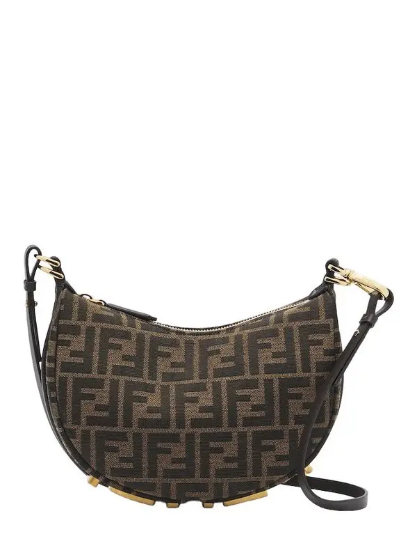 Fendi Graphy Mini Ff Zucca Shoulder Bag - Brown