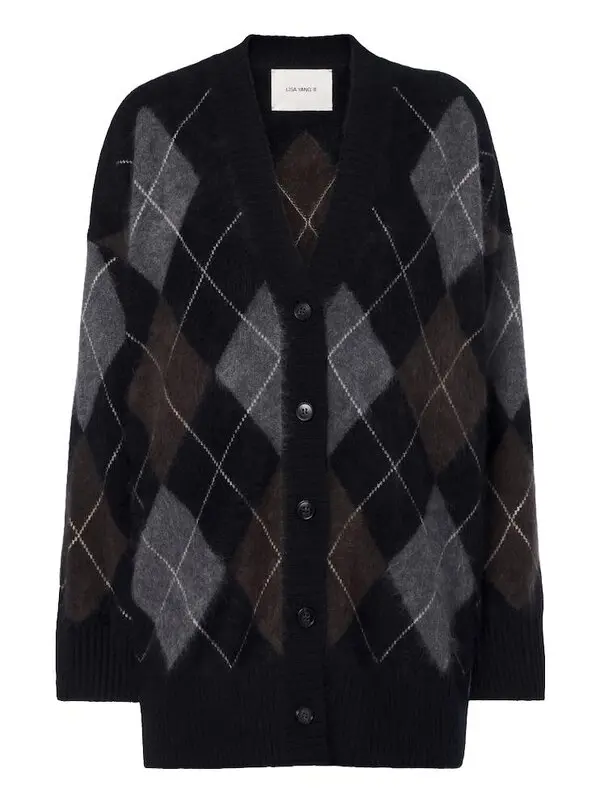 LISA YANG Elaria Argyle Cashmere Cardigan - Multicoloured