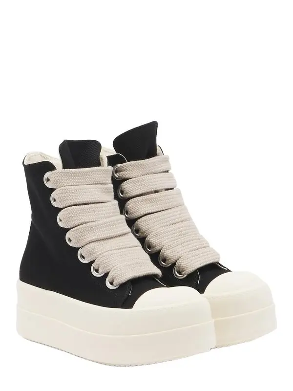 Rick Owens Jumbolace Canvas Sneakers - Black