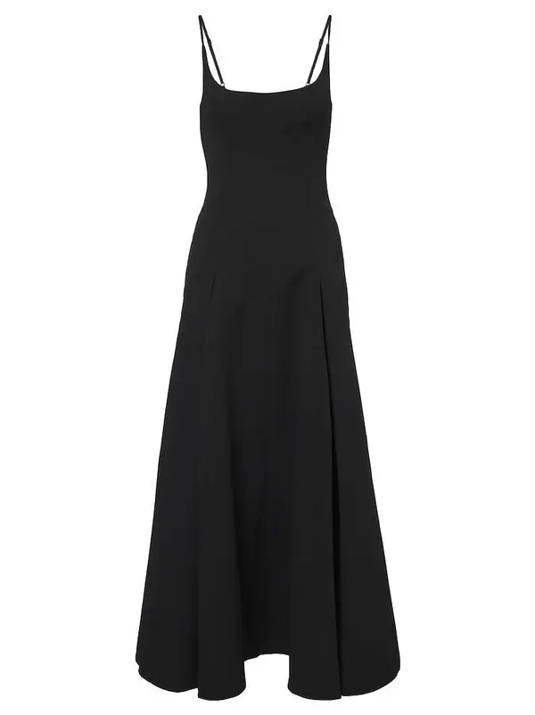 Staud Jill Cotton-blend Maxi Dress - Black