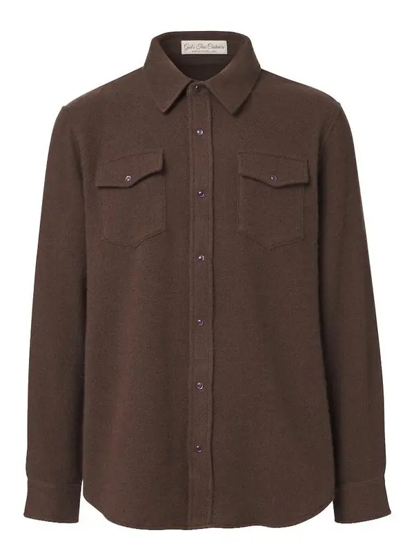 GOD'S TRUE CASHMERE Cashmere Shirt With Amethysts - Brown