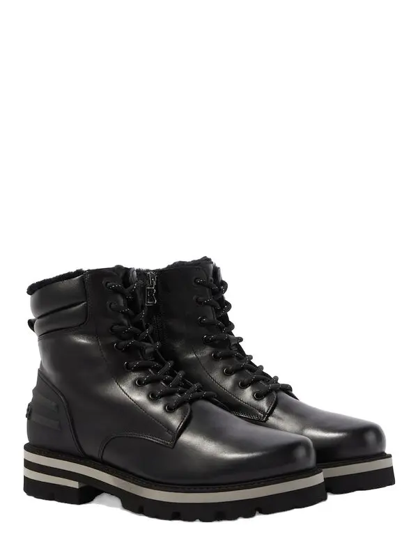 Bogner Courchevel Leather Lace-up Boots - Black