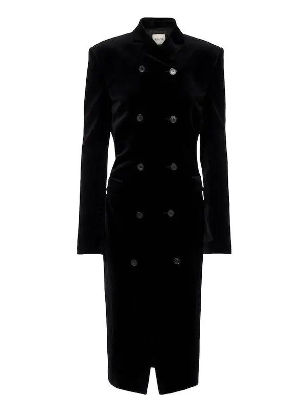 Khaite Rolon Cotton Double-breasted Coat - Black