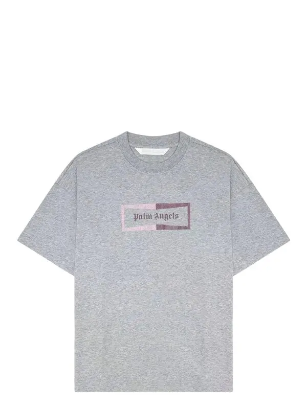 Palm Angels Rhinestone-embellished Logo T-shirt - Grey