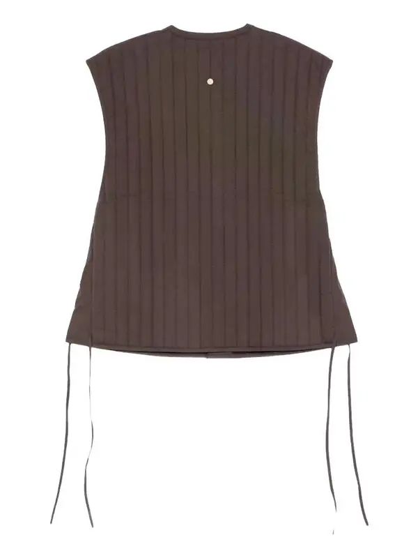 SAMUEL GUÌ YANG Quilted Frog-fastening Top - Brown