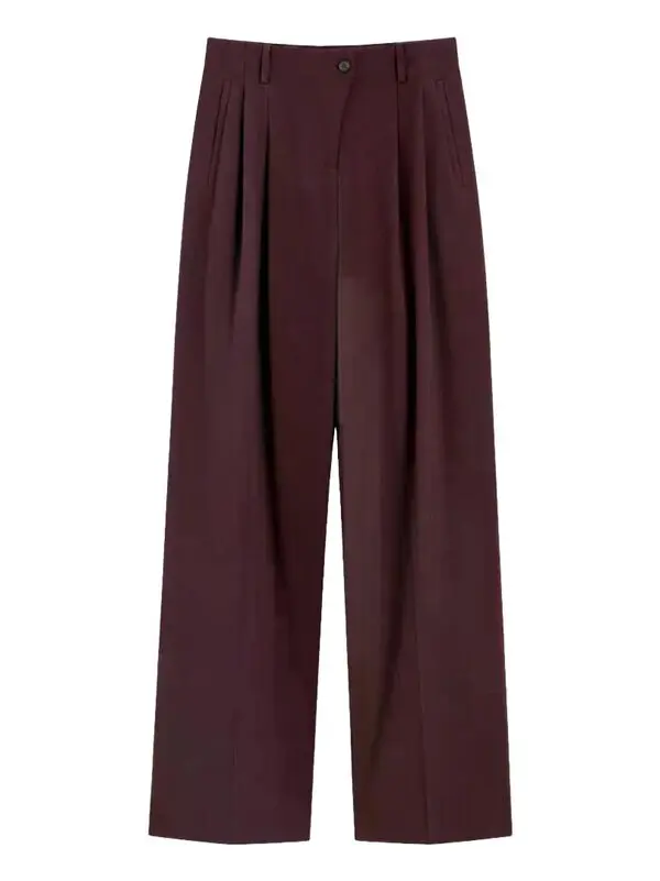 IRO PARIS Pleated Wide-leg Trousers - Red