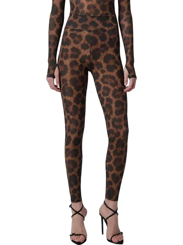Philipp Plein Animal Print Jersey Skinny Fit Leggings With High Elasticated Waist - Multicolor