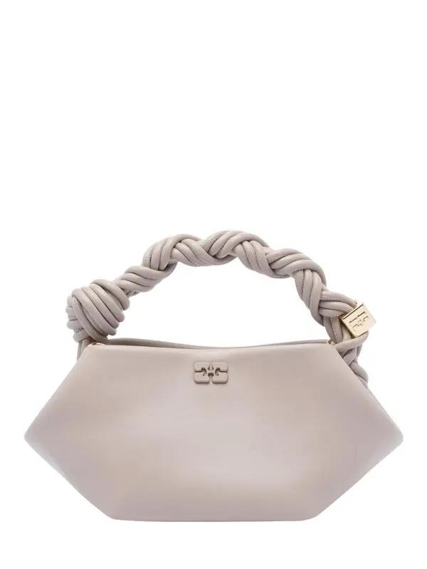 GANNI Mini Handbag In Recycled Leather With Butterfly Logo - Grey