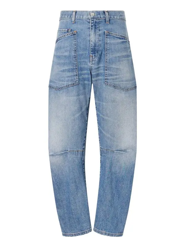 NILI LOTAN Shon Boyfriend Tapered Jeans - Blue