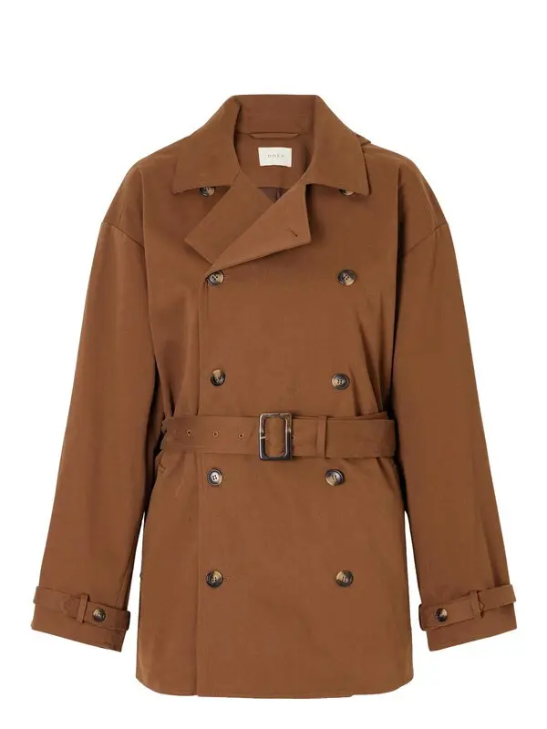 DÔEN Wolfe Belted Cotton-blend Trench Coat - Brown