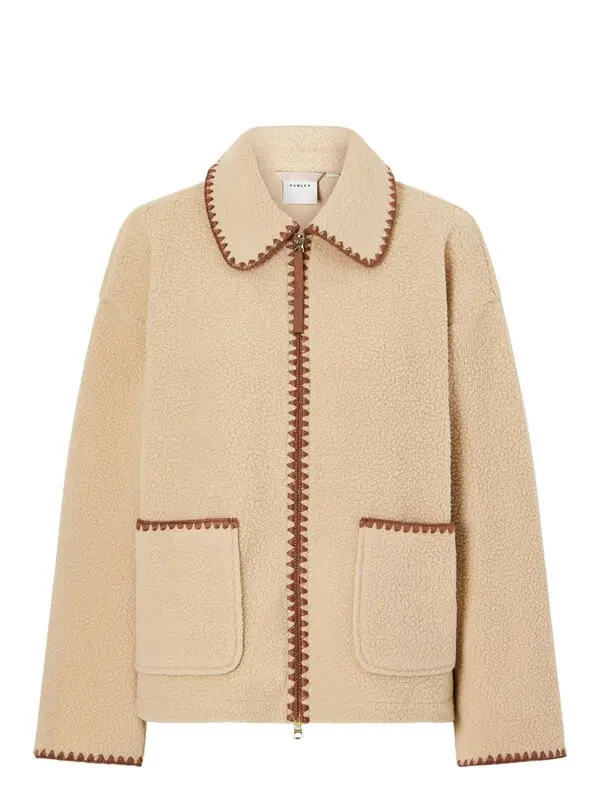 Varley Ruiko Embroidered Recycled-fleece Jacket - Brown