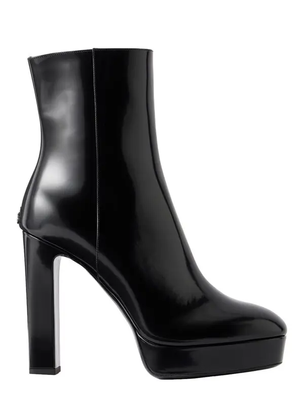 JIMMY CHOO Marine 120 Patent-leather Ankle Boots - Black