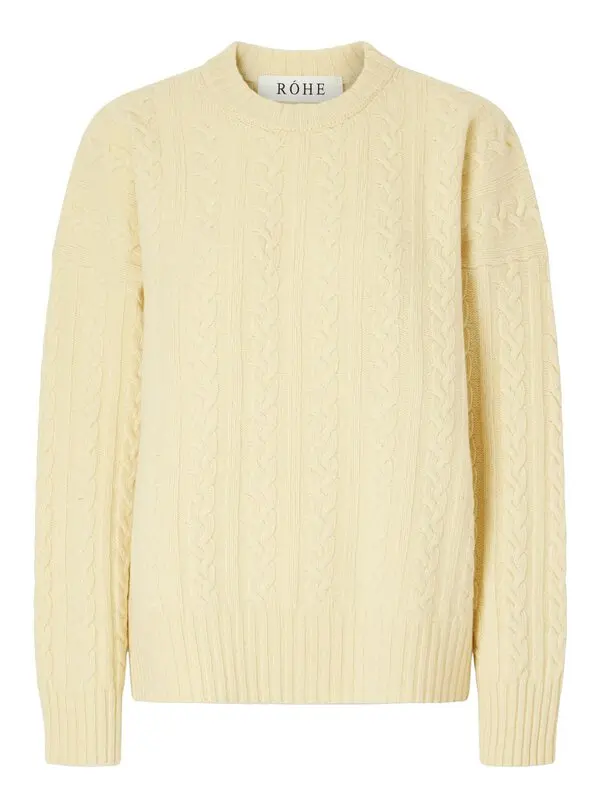 RÓHE Cable-knit Wool-blend Sweater - Neutrals