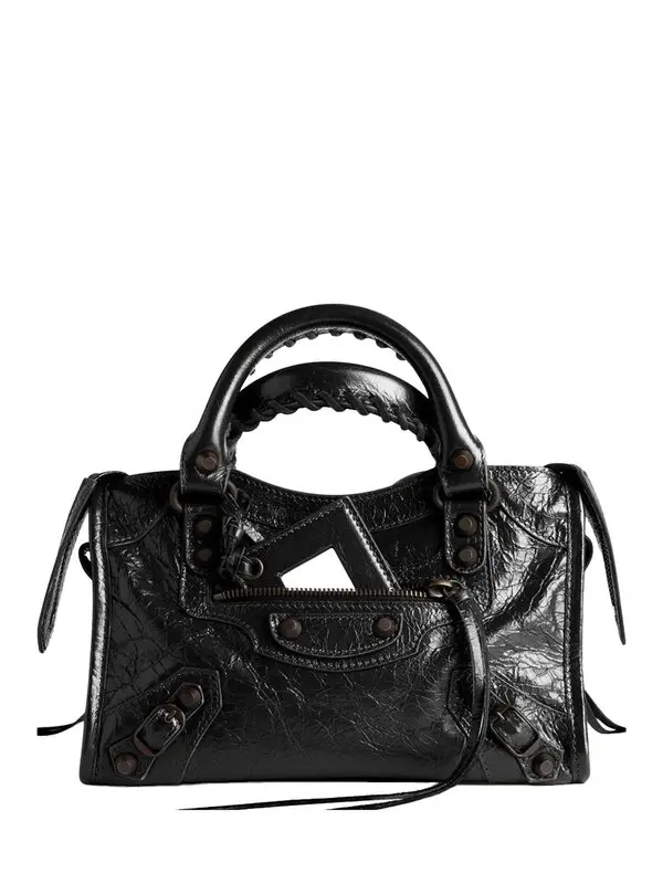 Balenciaga Le City Mini Leather Handbag - Black