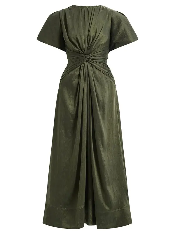 Aje Movement Knotted Midi Dress - Olive