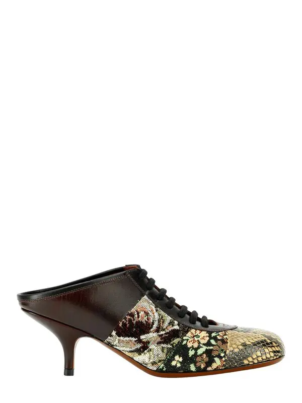 Dries Van Noten Snake-printed Leather Mules - Multi