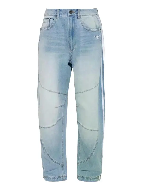 Adidas Side-stripe Tapered Jeans - Blue