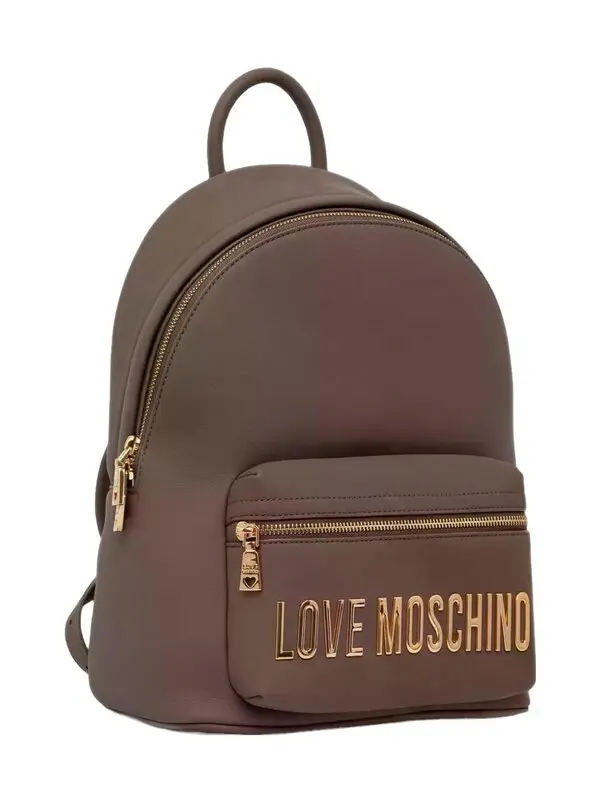 Moschino Logo-lettering Zip-up Backpack - Brown