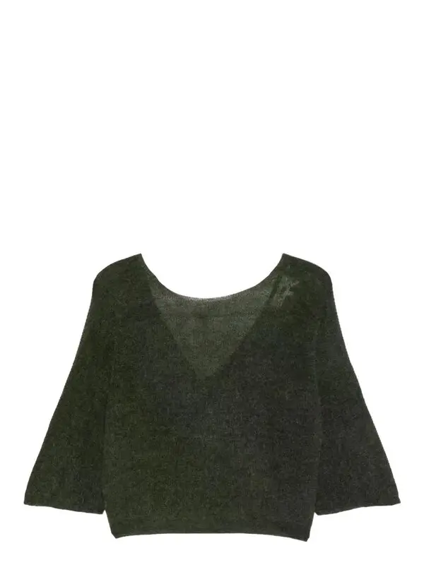 Ba&sh V-neck Crystal-button Cardigan - Green