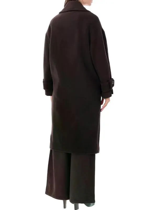 SESSUN Mia Double-breasted Notched-lapels Coat - Brown
