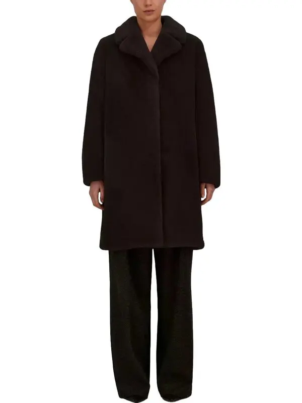 Herno Faux-fur Lapel-collar Coat - Brown