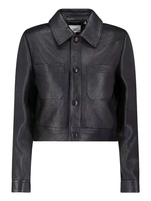 FRAME The Small Leather Jacket - Black