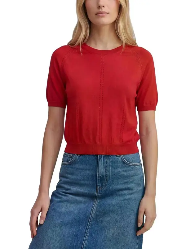 Dolce & Gabbana Pointelle-knit Short-sleeve Sweater - Red