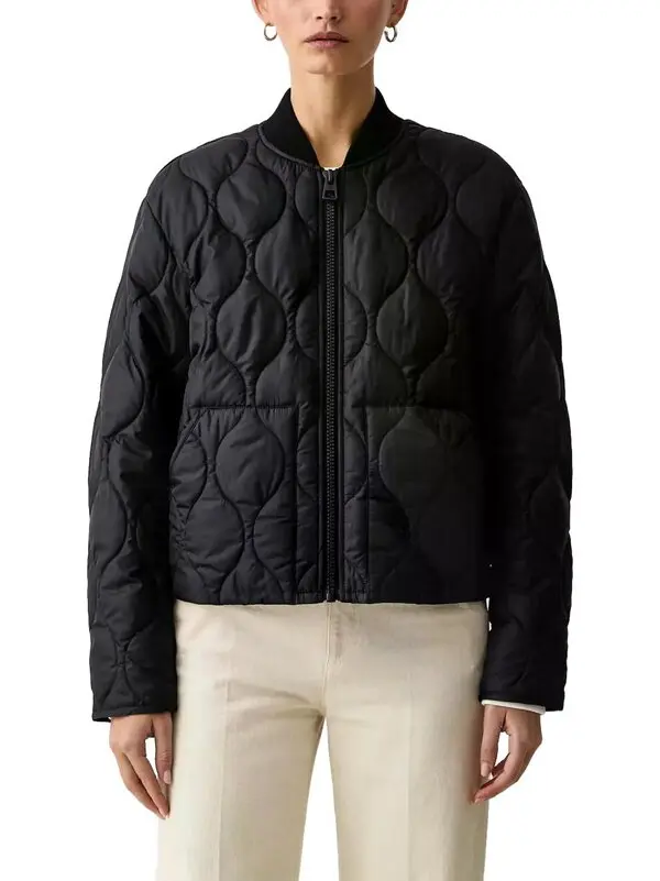 Marc O'polo Quilted Zip-up Bomber Jacket - Blue