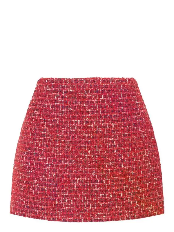 Valentino Garavani Tweed A-line Mini Skirt - Red