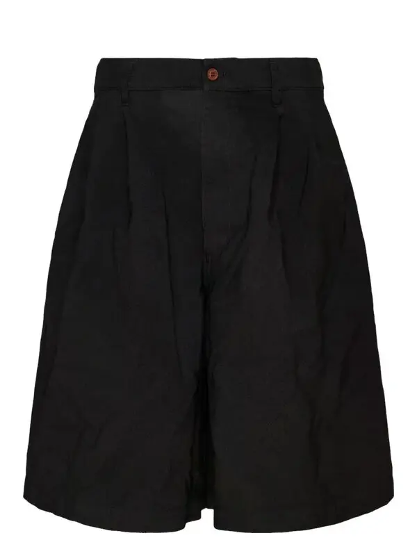 Comme Des Garçons Pleated Knee-length Shorts - Black