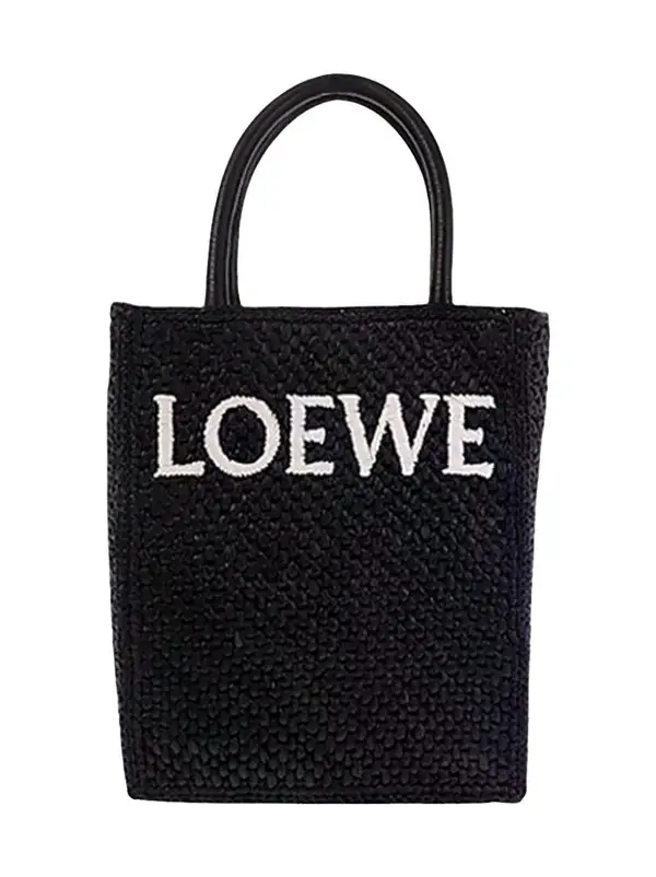 Loewe 2000-2026 Raffia Standard A5 Satchel - Black