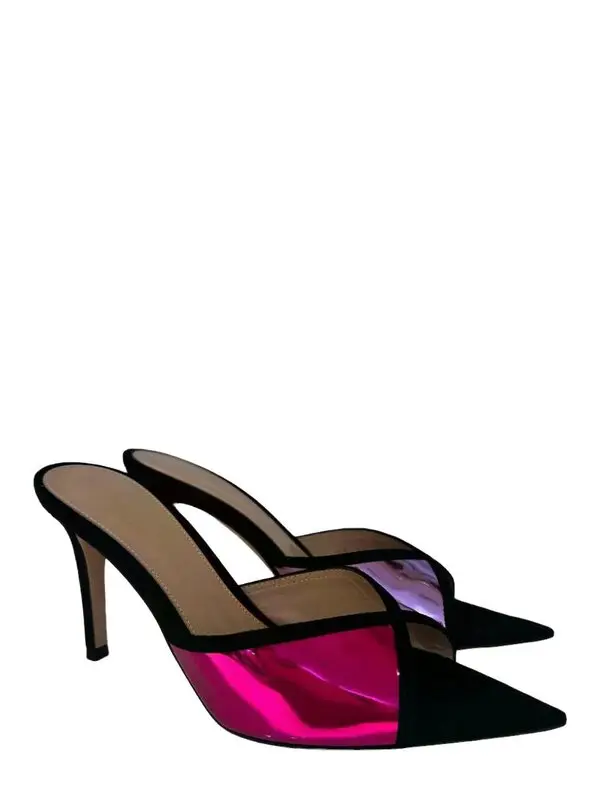 GIANVITO ROSSI Metallic-leather Sandals - Pink