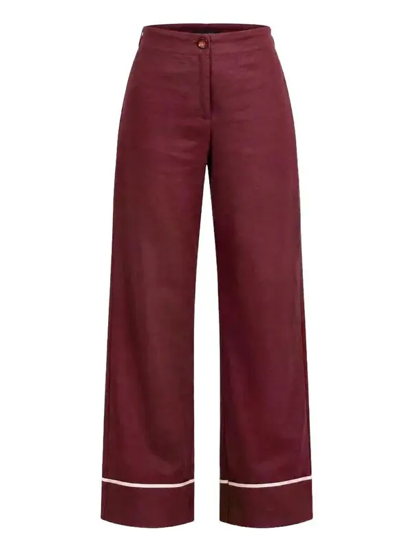 OTRO AMOR Piping-detail Palazzo Pants - Red