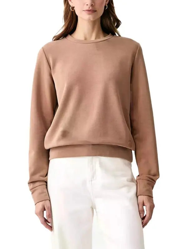 COLMAR Crew-neck Logo-patch Sweatshirt - Brown