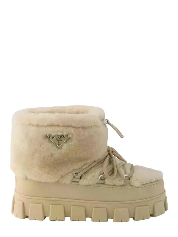 Prada Shearling Après-ski Boots - Neutrals