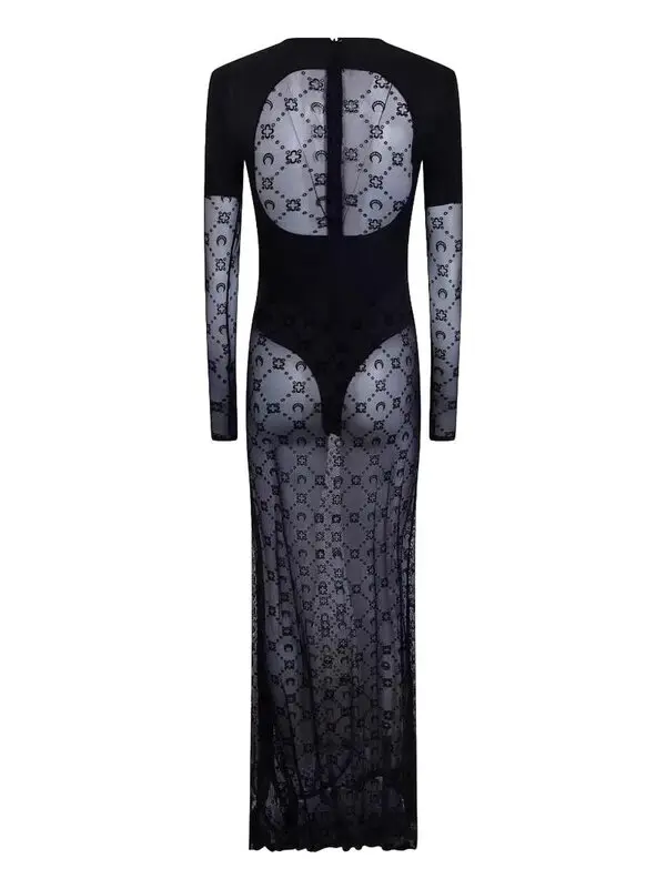 MARINE SERRE Layered Moon-print Dress - Black