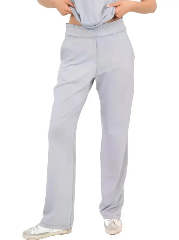 ON/OFF ESSENTIALS Bamboo Solace Wide-leg Track Pants - Grey